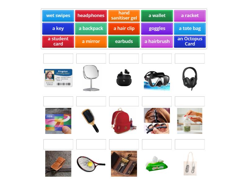 Personal belongings - Match up