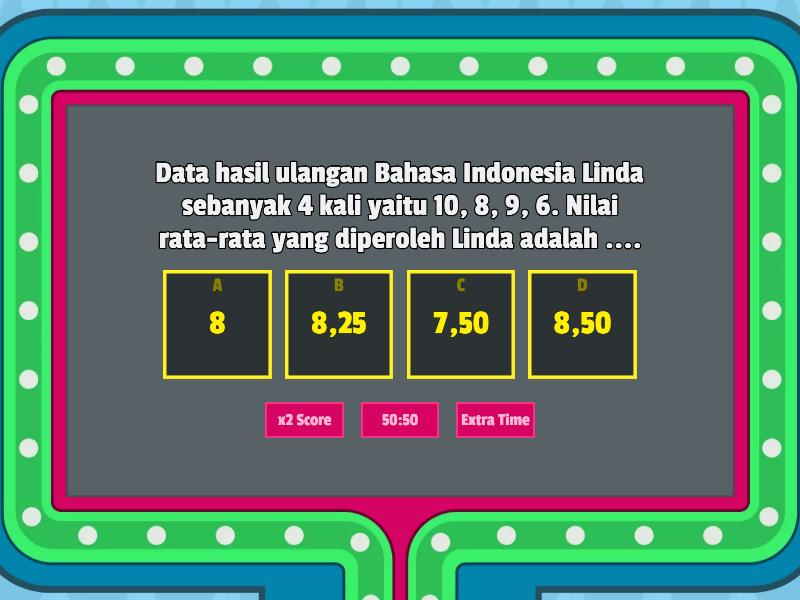 Latihan Soal Mencari Nilai Rata-rata - Gameshow quiz