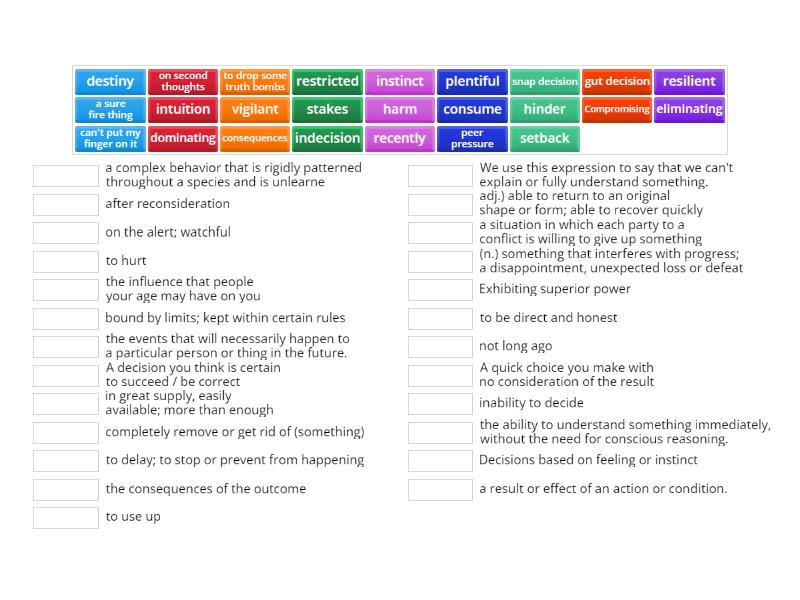 HOW TO MAKE BETTER DECISIONS - Match up