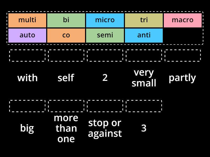 Level 8 Lesson 7 Prefix 2 - Match up