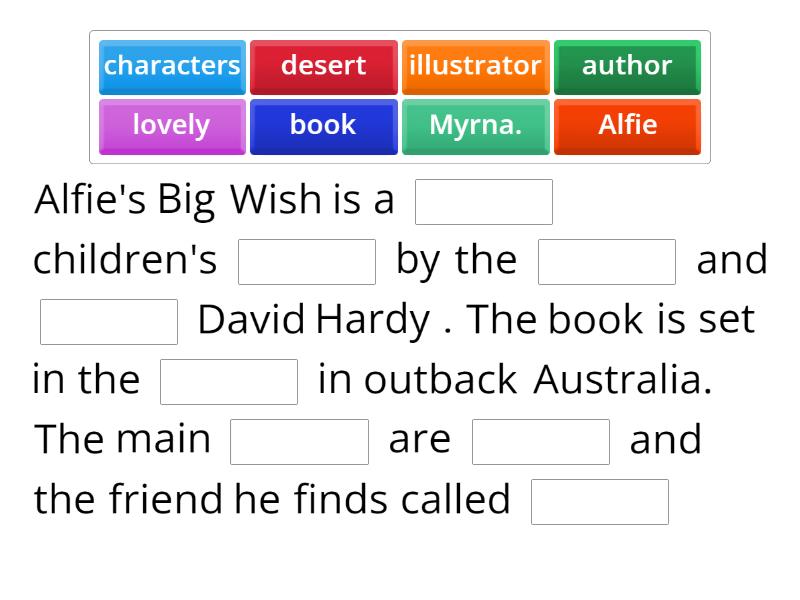 First paragraph Alfie's Big Wish (Lovely) - Missing word
