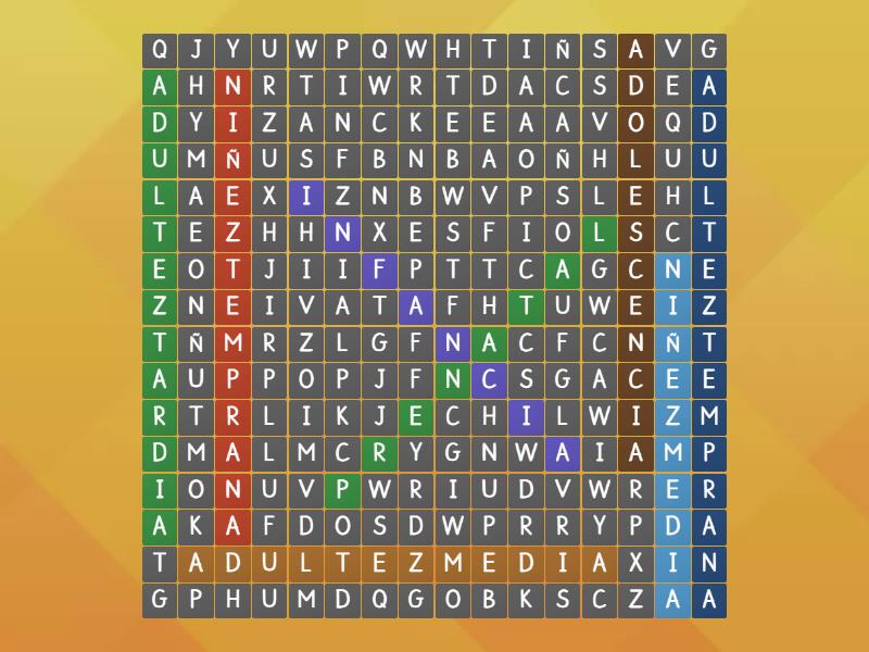 ETAPAS DE CICLO VITAL - Sopa de letras