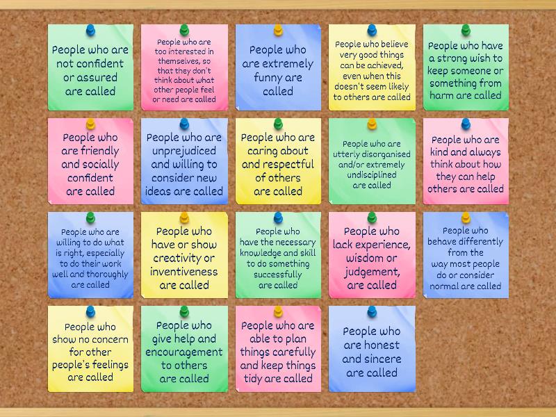 Unit 1 Starting off - personality - Flip tiles