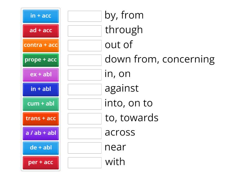 CE Level 1 Prepositions - Match up