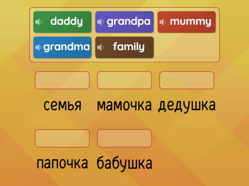 Spotlight 2 Starter My family - Match up