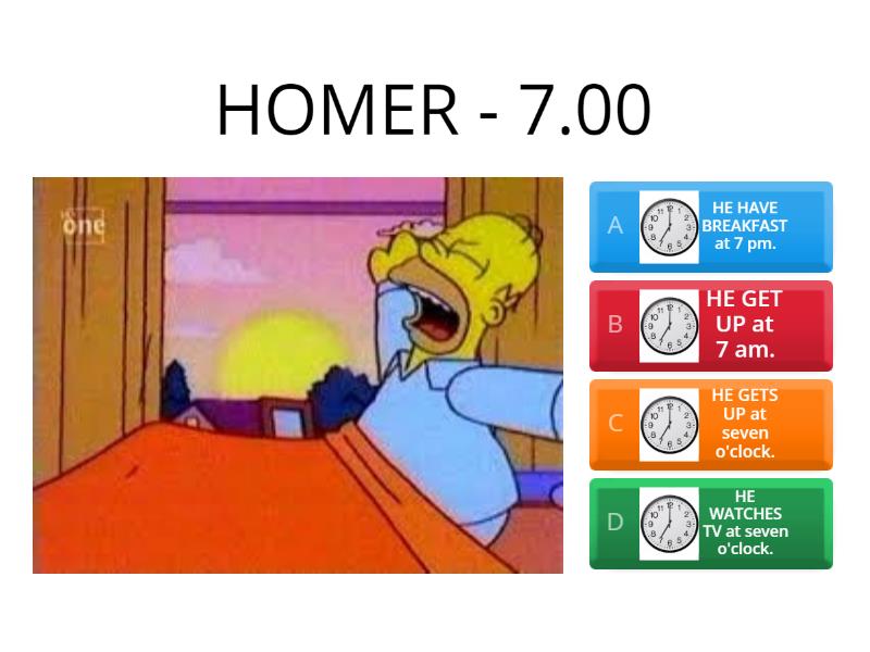 The Simpson's daily routine - Cuestionario