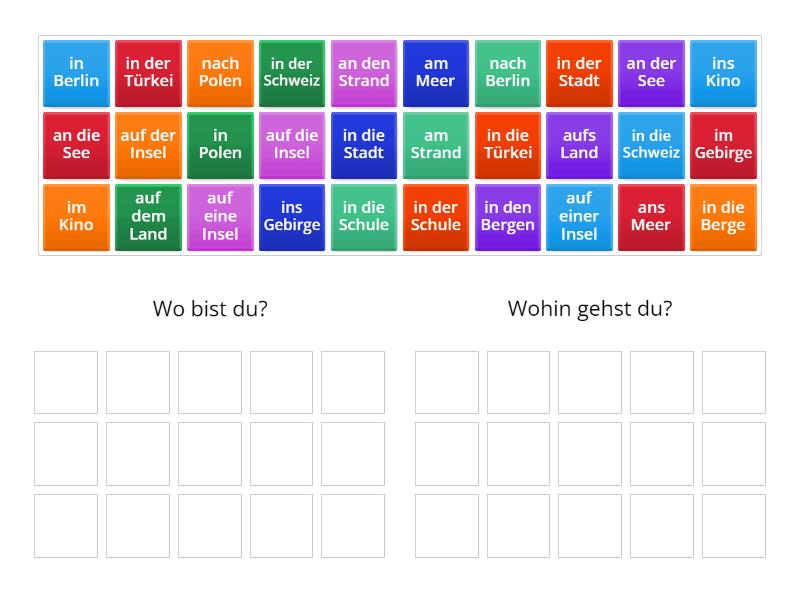 Wohin oder wo? - Group sort