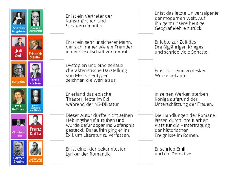 Wichtige Deutsche Autoren - Match up