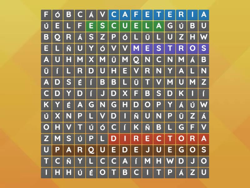 Sopa de letras de la Escuela - Wordsearch