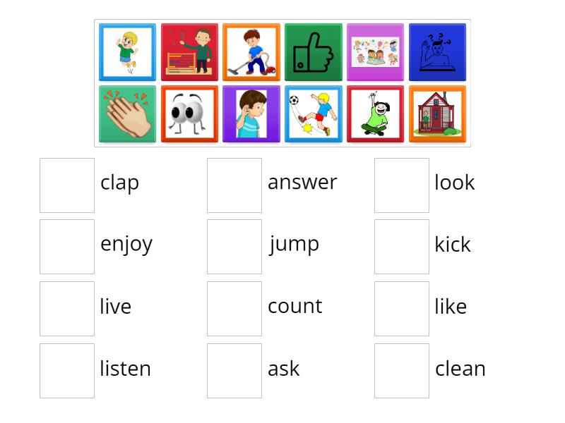 STARTERS verbs 1 - Match up