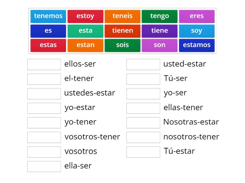 ser,estar,tener - Match up
