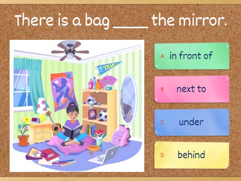 FF2 Unit 3 Prepositions of place (room) - Quiz