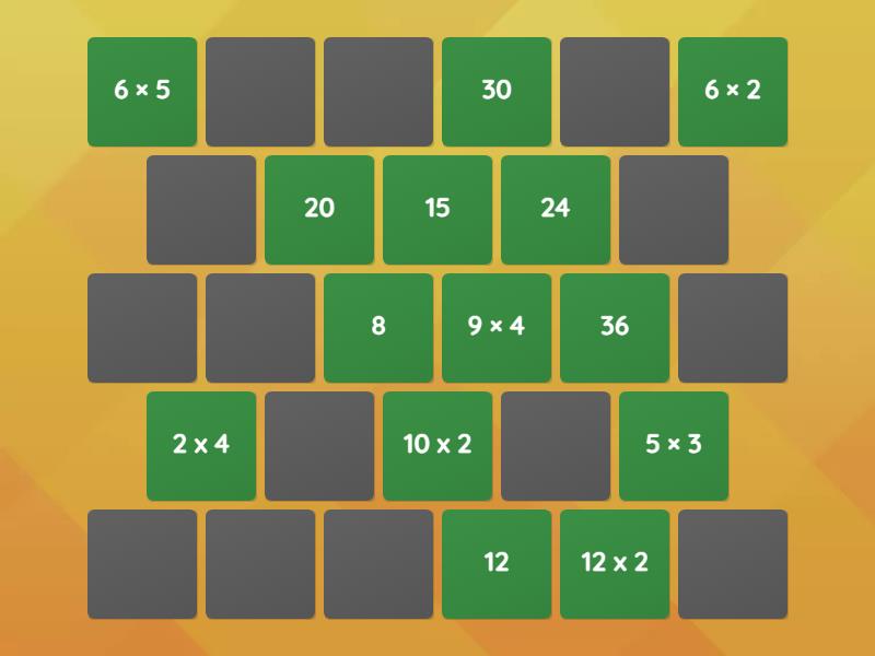Pair Of Tiles MULTIPLICATION - Matching pairs