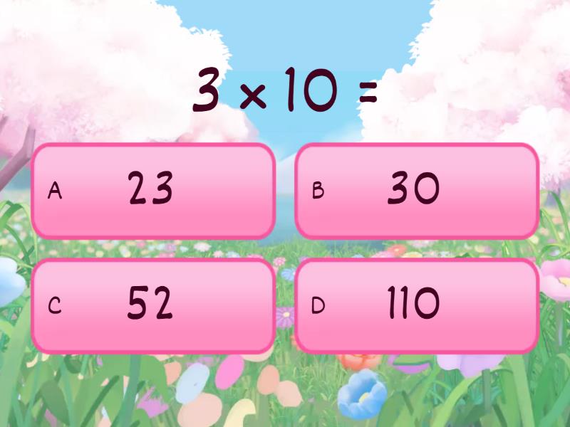 Grade 3 Math Multiplication Number 3 Practice - Quiz