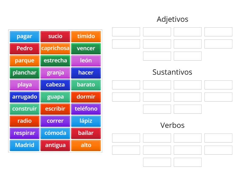 VERBO-SUSTANTIVO-ADJETIVO - Group sort