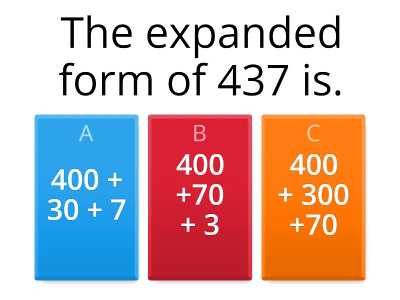 Place Value Expanded And Standard Form Cuestionario 3425