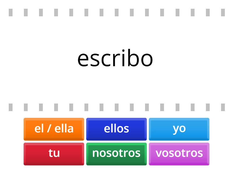 Espanol verbos -ir (escribir) - Find the match