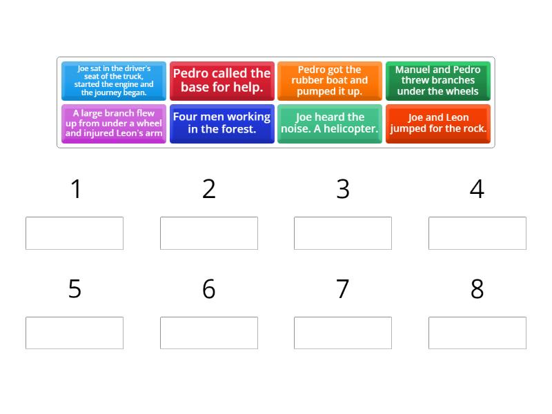 Put the sentences in the correct order - Group sort