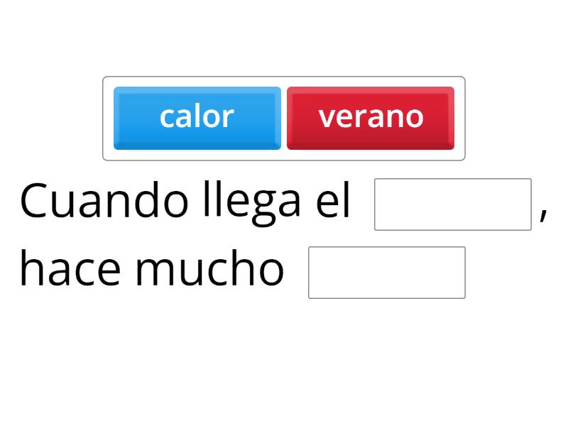 Completa la oracion sobre las estaciones del año - Completar la frase