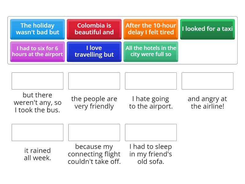 A2.3 Conjunctions writing 1 - Match up