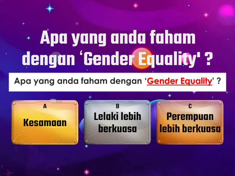 GENDER EQUALITY - Quiz