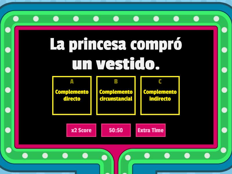 Complementos verbales - Gameshow quiz