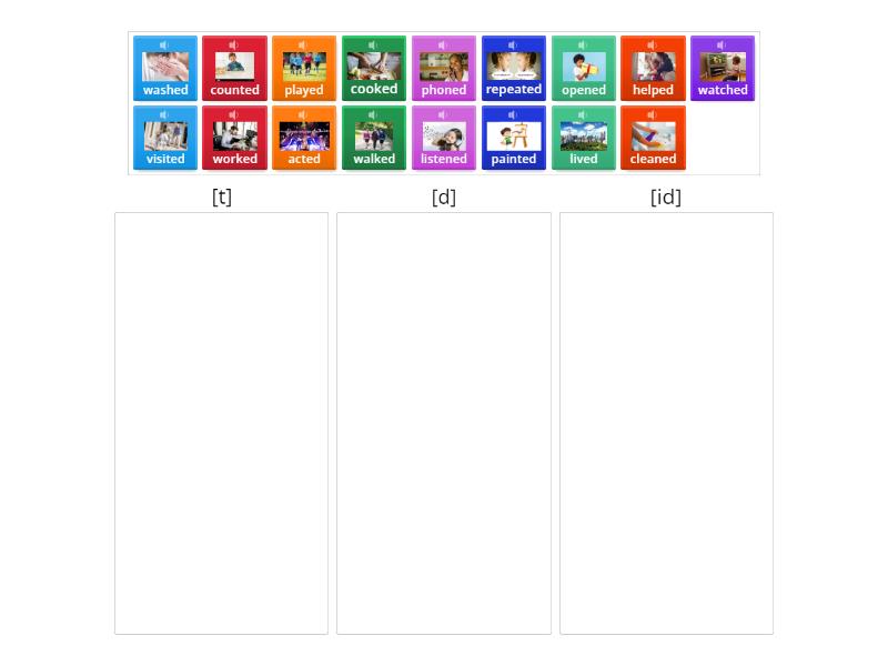 SS3 Unit 5 Past Simple p.3 - Categorize
