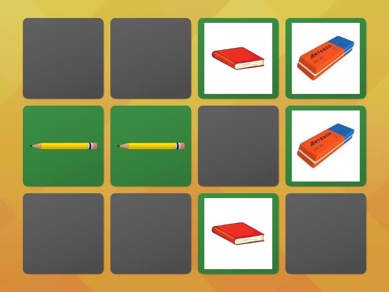 SCHOOL SUPPLIES - Matching pairs