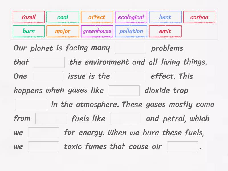 Environment - Complete the sentence