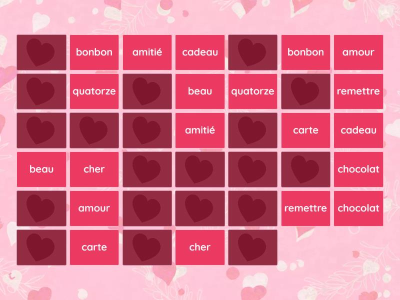 mots St-Valentin - Matching pairs