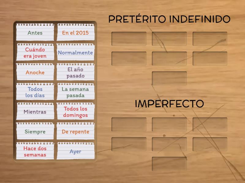 EXPRESIONES TEMPORALES DEL PASADO - Group sort
