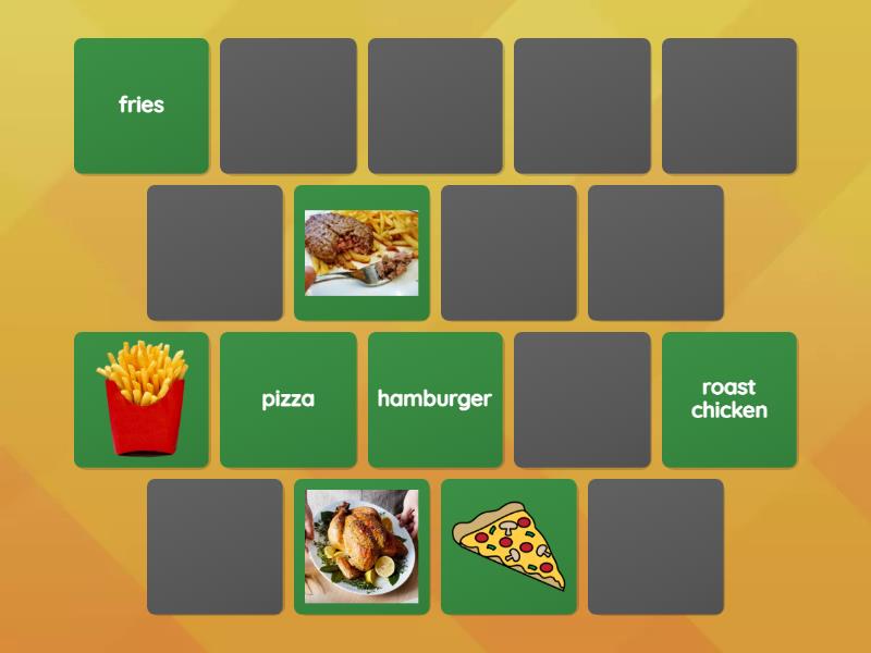 Restaurant food items - Matching pairs