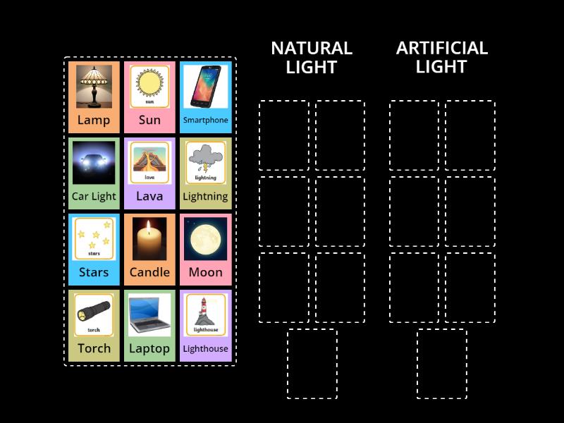 SCIENCE - Natural/Artificial light - Group sort