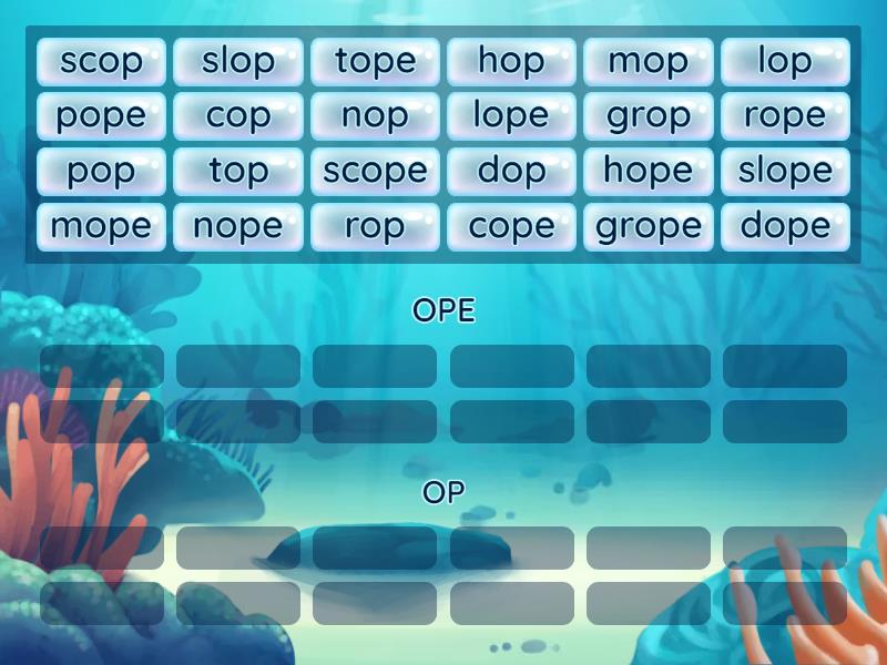OPE and OP Sort (real & nonsense words) - Group sort