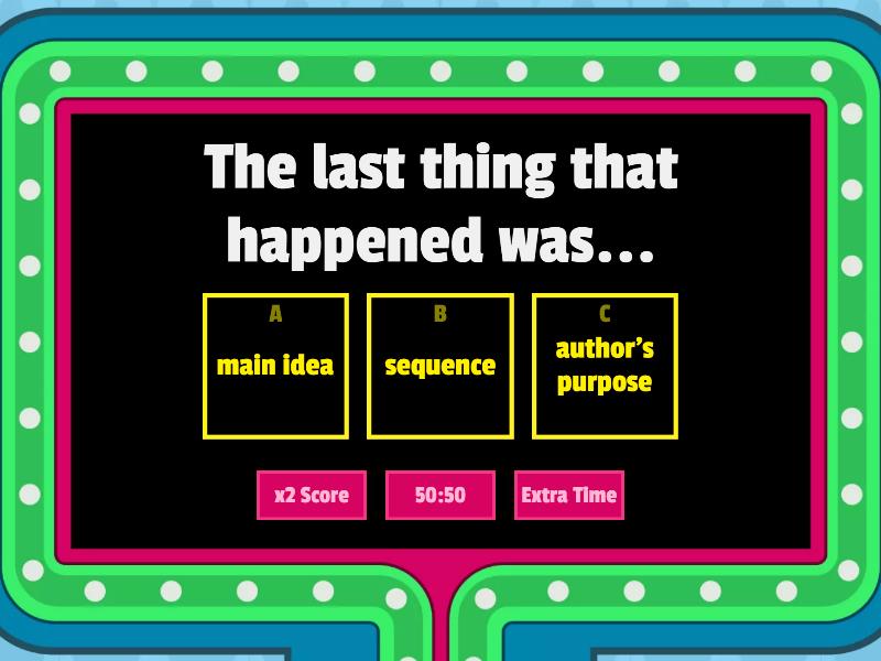 ELA Question Types - Gameshow quiz