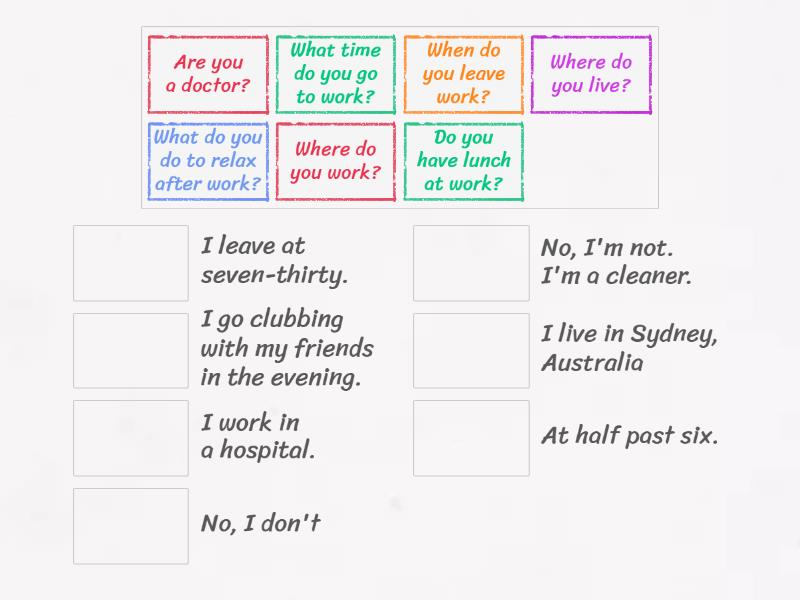 New Total English Elementary /Lesson 2.1/ Workbook grammar 5 - Match up