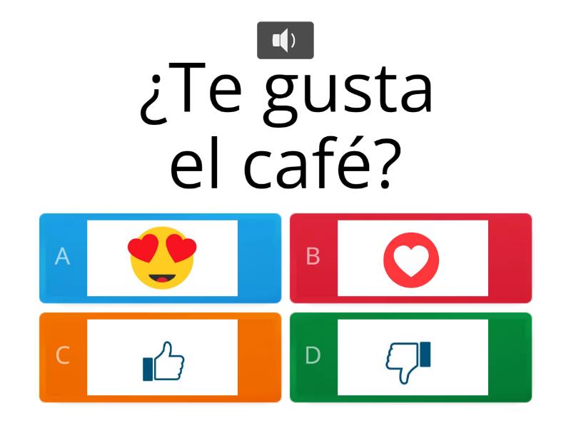 La Comida. Me gusta - Me encanta - Me fascina - No me gusta. Audio 2 - Quiz