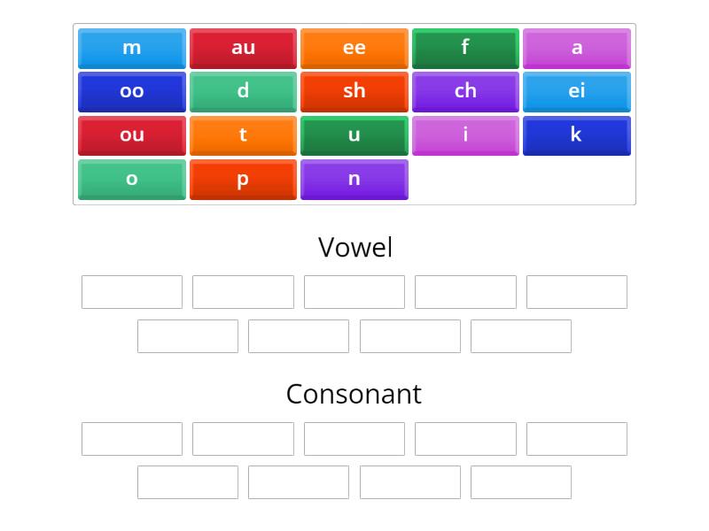 Vowel/consonant - Group sort