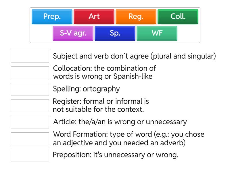 Correction code 1 - Match up