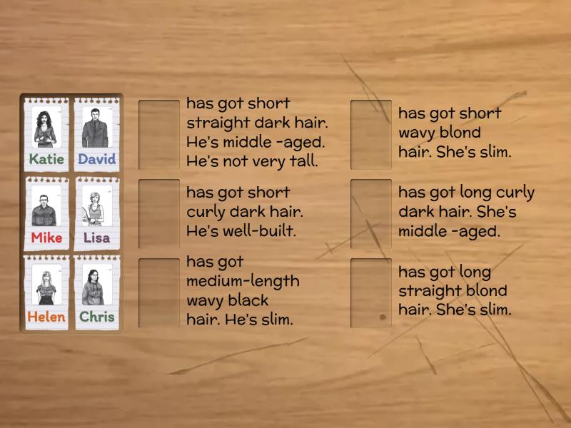 Focus 1 U4.1 What do they look like? B - Match up