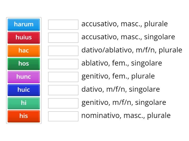 hic haec hoc - Match up