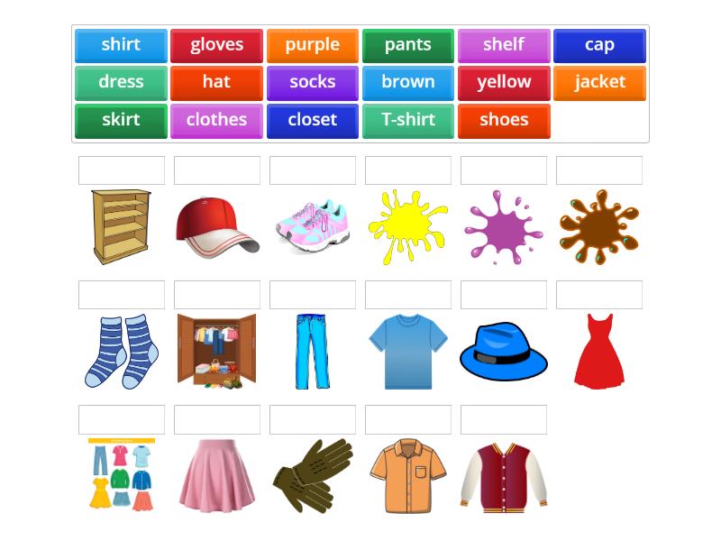 Unit 5 - Cool Clothes - Vocabulary - Associação