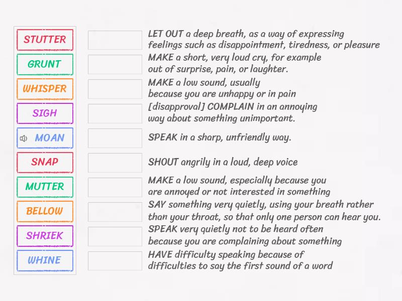 C1 Definitions_Verbs of Sound - Match up