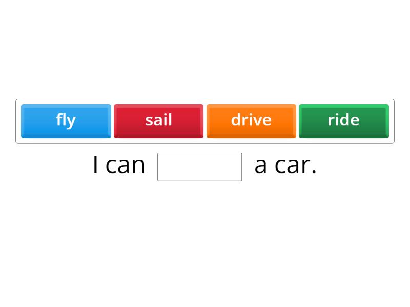 Transport verbs (kid's box 1 Unit 9) - Complete the sentence