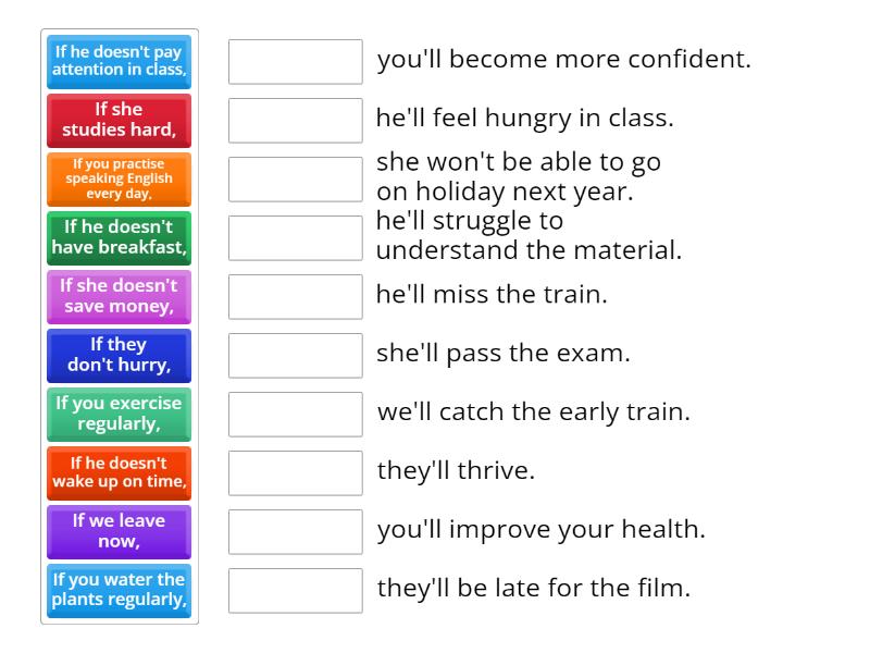 First conditional_practice - Une las parejas