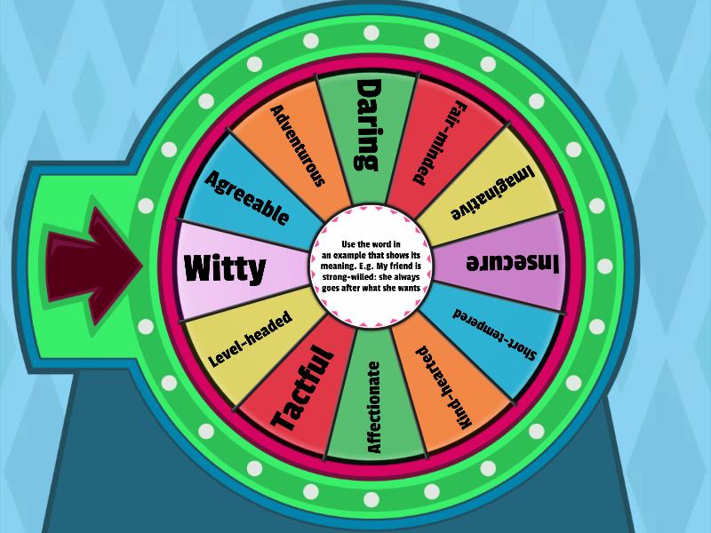 2.1 Personality traits - Spin the wheel
