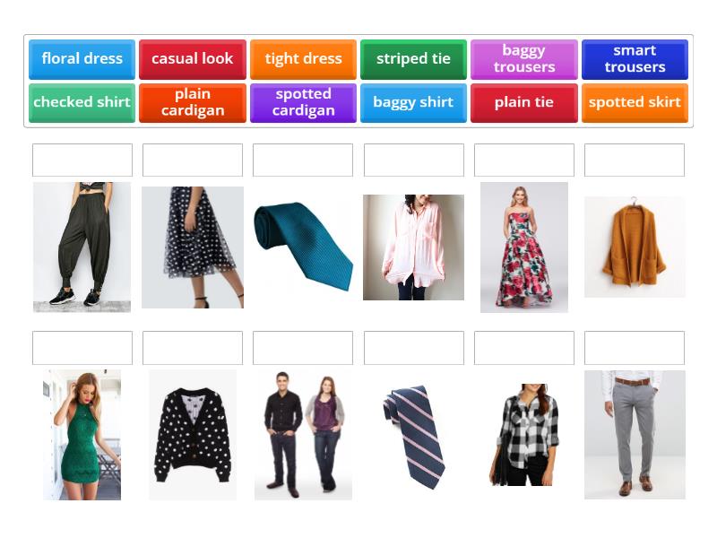 A2 Outcomes: extra - Clothes and patterns - Match up