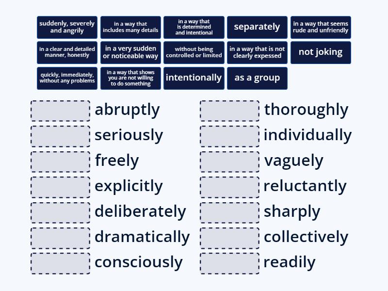 RM b2 unit 5a adverbs - Match up