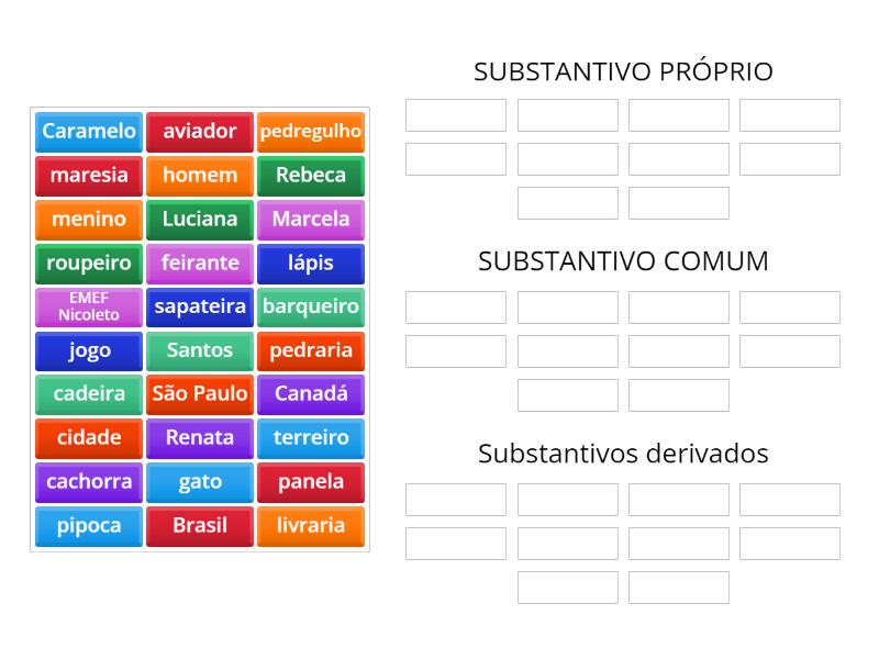 Substantivos - - Group sort
