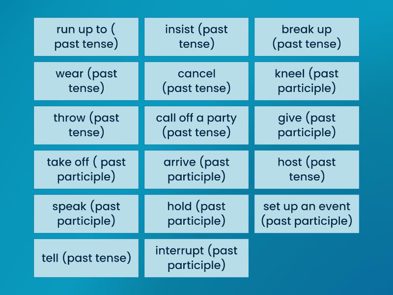 regular, irregular verbs_past tense, past participle - Flip tiles